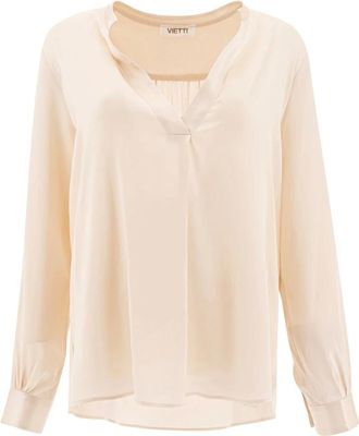 F.it Femme, Blouses et Chemises, Beige, Taille: 38 FR Chemise en soie