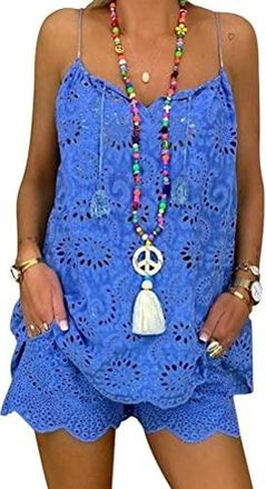 ORANDESIGNE Ensemble Femme Chic Et Elegant Ete Short Et Tee Shirt Intégré Vêtements 2 Pièces Uni Décontracté Costume Casual Tenue De Plage Boho Outfit Streetwear 