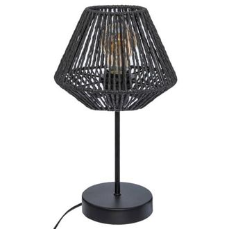 Atmosphera Atmosphera - Lampe Jily noire - m&eacute;tal et corde H34 cm