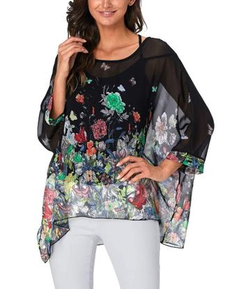 Minetom Damen Sommer Chiffon Bluse Strand Beil&auml;ufige T Shirt Lose Hemd Oversize Oberteile Tuniken Tops Strandponcho Bikini Cover Up Stil 23 Einheitsgr&ouml;&szlig;e