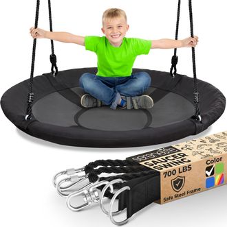 SereneLife Flying Fun Toy - Indoor/Outdoor H&auml;ngendes Schaukelspielzeug, Metall, Schwarz, Einheitsgr&ouml;&szlig;e