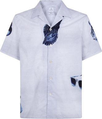 Paul Smith Homme, Chemises, Blanc, Taille: S Chemise &agrave; manches courtes coupe d&eacute;contract&eacute;e