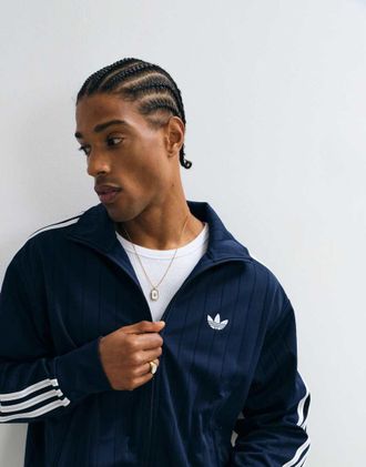 adidas Originals Firebird Tracktop mit Drop-Needle-Struktur in Marineblau