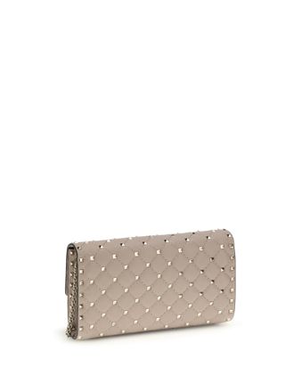 Valentino Garavani Womens Shoulder Bag Rockstud Spike Nappa Powder Pink