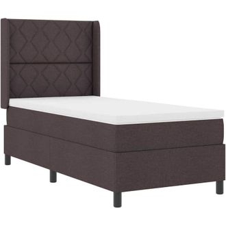 vidaXL Boxspringbett mit Matratze Dunkelbraun 100 x 200 cm Stoff Vidaxl