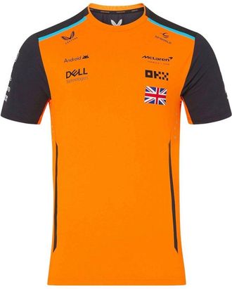 Castore T-Shirt McLaren Norris F1 T-Shirt RP Set Up Motorsport Sportshirt Original Formel 1 Fahrerdesign mit Sponsoren-Logos