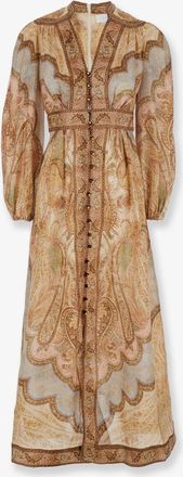 Zimmermann Wanderlust multicolor linen dress - ZIMMERMANN - gender_Woman
