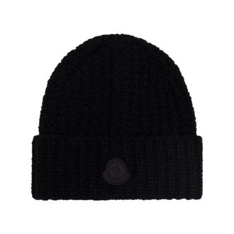 Moncler Alpaka-Wollmischung M&uuml;tze - - Accessories - Damen - Schwarzk - ONE SIZE