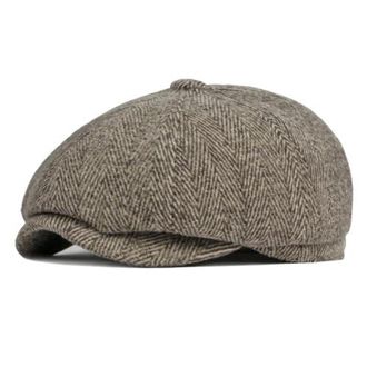 Generic B&eacute;rets for hommes, automne hiver, chapeau &eacute;pais et chaud, casquette vintage en laine Pour lautomne et lhiver(Coffee,XL 59-60CM)