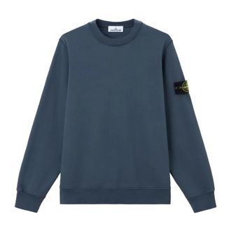 Stone Island Homme, Sweatshirts et sweats &agrave; capuche, Bleu, Taille: XL SweaT-shirt col rond teint en pi&egrave;ce