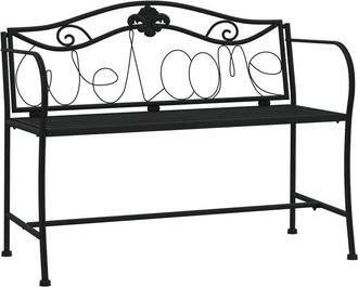 vidaXL 2-Sitzer-Gartenbank 104 cm Schwarz Stahl Vidaxl