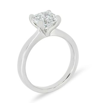 Bespoke Platinum Set 2.03ct Lab Diamond Solitaire Ring - Size 53