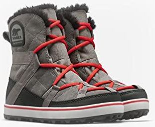Sorel Bottes pour Femmes, Glacy Explorer Shortie, Gris (Quarry), Taille : 39 1/2