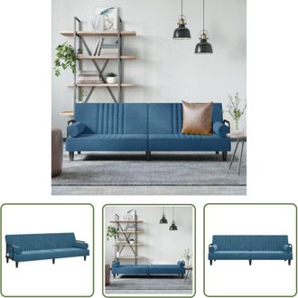 vidaXL Schlafsofa mit Armlehnen Blau Samt Vidaxl