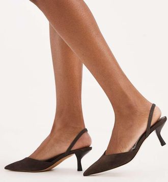 Aldo Re-Olivia - Absatzschuhe aus braunem Wildleder mit Fersenriemen-Brown