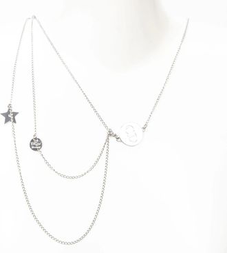 Dior Halskette - Dior Beauty Layered Charm Necklace - Gr. unisize - in Silber - f&uuml;r Damen