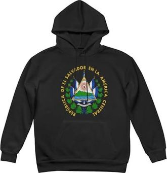 Generic Sweatshirts &Agrave; Capuche Hommes Doublure Polaire Imprim&eacute; Graphique Le Salvador Embl&egrave;me National Pull Hoodie Hauts Streetwear Vintage Pull De D&eacute;tente Athl