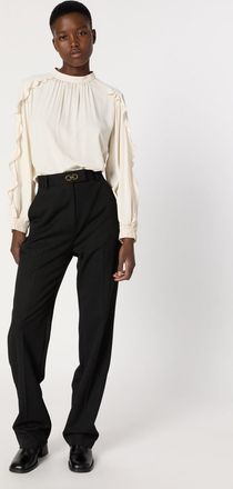 Gerard Darel Pantalon droit à monogramme doré - CAROLINE - Noir