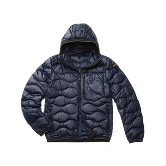 Blauer Nylon Wave Puffer Jacket - - Jackets - Damen - Blau - 3XL