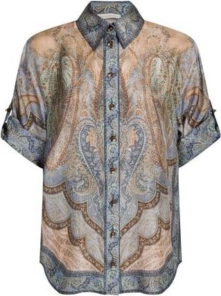 Zimmermann Chemise col classique &agrave; manches courtes en soie