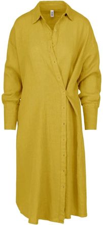 Bomboogie Femme, Robes, Jaune, Taille: 38 FR Chemisier manches longues