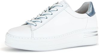 Gabor Damen Low-Top Sneaker, Frauen Halbschuhe,Freizeitschuhe,Turnschuhe,Laufschuhe,schn&uuml;rschuhe,schn&uuml;rer,Sportschuhe,Weiss/Azur,39 EU / 6 UK