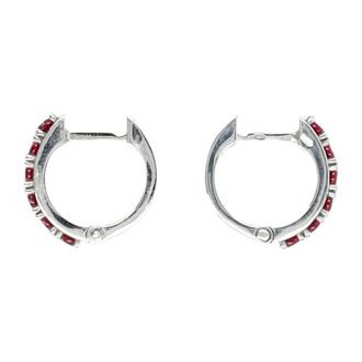 Emanuele Bicocchi Creolen mit Kristallen - - Accessories - Damen - Rot - ONE SIZE