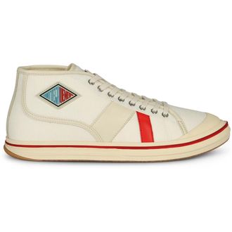 Bottega Veneta Mid-Top-Ledersneaker mit runder Zehenpartie - - Shoes - Herren - Wei&szlig; - 43 EU
