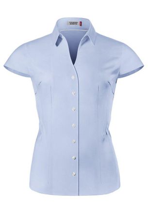 Vincenzo Boretti Klassische Bluse leicht tailliert soft Kurzarm