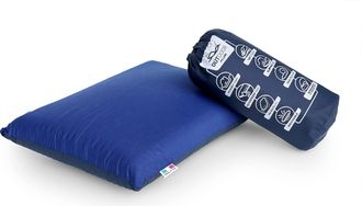 Dmora Talamo Italia Kissen f&uuml;r Campingbett, 100% Made in Italy, Memory Foam Kissen mit wasserdichtem und abnehmbarem Bezug, Einfach aufrollen, 50x35xh13 cm