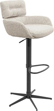 Dieter Knoll Collection Barhocker, Schwarz, Beige, Metall, Textil, Drehkreuz, 54x105x53 cm, SGS-gepr&uuml;ft, Sitzfl&auml;che 360&deg; drehbar, Esszimmer, Barm&ouml;bel, Barhocker