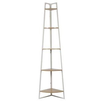 The Home Deco Factory HD0077 &Eacute;tag&egrave;re dangle &agrave; 5 Niveaux en Bois et M&eacute;tal, Style Industriel Vintage, pour Salon, Chambre ou Bureau, Dimensions 34 x 180 x 34 cm, Blanc
