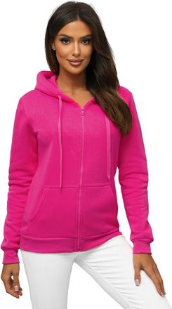 OZONEE Damen Kapuzenpullover Sweatjacke Sweatshirt Farbvarianten Kapuzenjacke Kapuzenpulli Langarm Kapuze Hoodie Sport Style Casual Fitness Basic Training 77