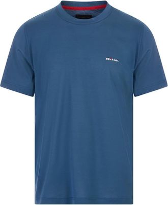 Kiton Homme, Tops, Bleu, Taille: XL Logo T-Shirt