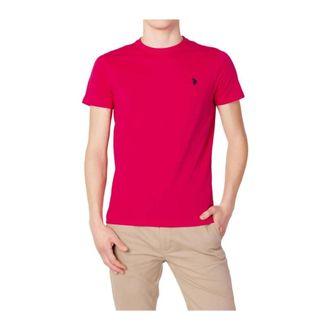 U.S.Polo Association Viola Herren Baumwoll Logo T-shirt - - Tops - Herren - Rosa - M