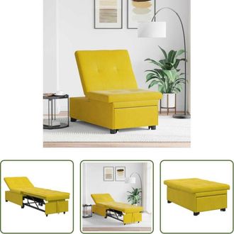 vidaXL Sofa zu Bett - Schlafsofa Gelb 194 x 67 x 82 cm Samt
