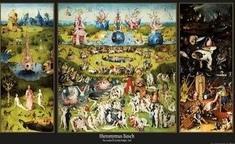 1art1 Hieronymus Bosch Poster Der Garten Der L&uuml;ste, 1500 Kunstdruck Bild 100x60 cm