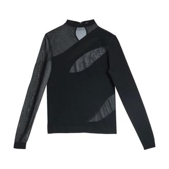 Just Cavalli Femme, Pulls, Noir, Taille: 42 FR Maglia See Through