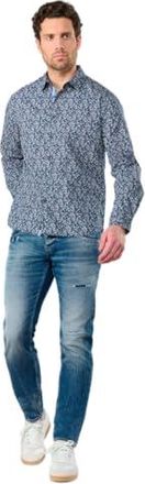 Le Temps Des Cerises Chemise Fusar &agrave; Motif Fleuri Bleu