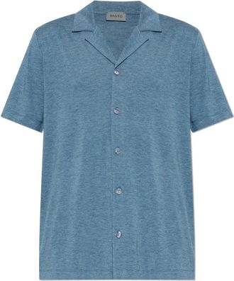 Hanro Homme, V&ecirc;tements de nuit et de d&eacute;tente, Bleu, Taille: 2XL Notch Collar Button Front Shirt