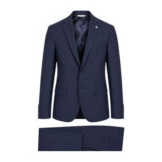 Manuel Ritz Homme, Costumes, Bleu, Taille: M Single Breasted Suits