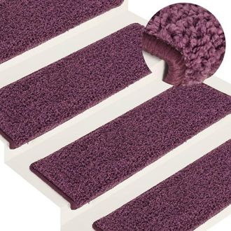 vidaXL Stufenmatten 15 Stk. 65 x 21 x 4 cm Dunkelviolett Rechteckiger Rand vidaXL