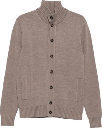 Zanone Homme, Pulls, Brun, Taille: L Chioto Slim Fit Cardigan
