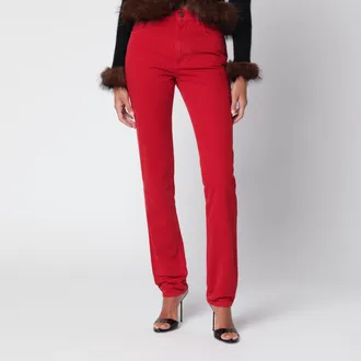 Chlo&eacute; Berry Red Jeans aus Baumwolldenim