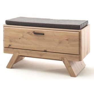 PEGANE Pegane - Banc de rangement &agrave; chaussures en m&eacute;lamine imitation ch&ecirc;ne - Dimensions L.89 x H.47 x P.39 cm - Facile &agrave; nettoyer - Meuble pratique