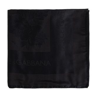 Dolce & Gabbana Seidenschal mit Blumenmotiv - - Accessories - Damen - Schwarzk - ONE SIZE