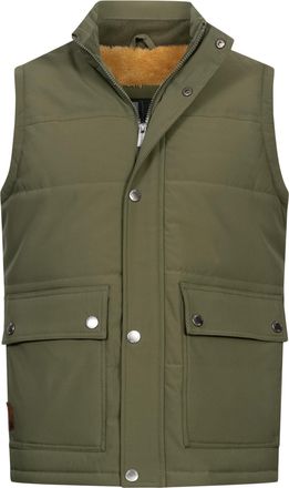 Indicode Herren INBellmil gefütterte Steppweste mit Reißverschluss und Stehkragen | Markenweste für Männer Army, XXL