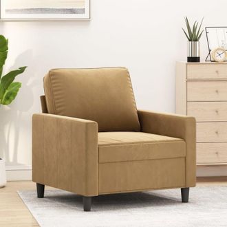 vidaXL Sessel Braun 60 cm Samt Vidaxl