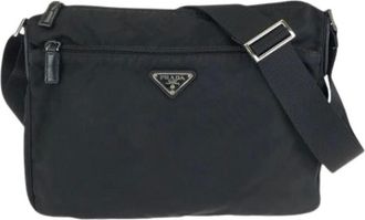 Prada Sac bandouli&egrave;re Pre-owned en nylon Tessuto avec logo triangle - Homme - Pre-owned - Noir - Taille: ONE Size