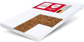 FDM vFDM Baby Coco Schaumstoffmatratze 90 x 160 cm Kokos Matratze Kindermatratze Härtegrad H2/H3 (Mittelweich/Mittelhart) 8 cm Höhe Zweiseitig Bezug Abneh
